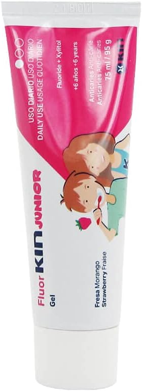 KIN Fluor Kin Junior Strawberry Dental Gel 75ml : Amazon.co.uk: Health ...