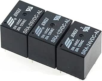 Amazon.com: Relay 5pcs Relay SRA- 05V 12V 24VDC-AL-CL T74 20A 4-pin 5 ...
