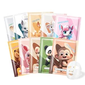 Amazon.com : GUOYAOLIFU 10PCS Animal Face Masks Skincare Face Masks Spa Masks - Natural ...
