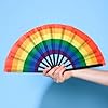 Amazon.com: Rainbow Folding Fan LGBT Pride Handheld Fan for Men Women ...