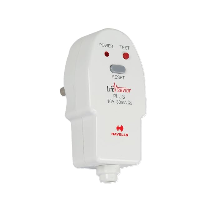 Havells Plastic 16A 30mA PRCD Plug Top (White) : Amazon.in: Home ...