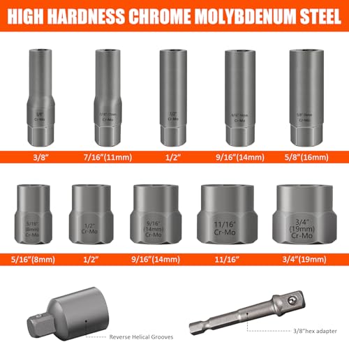 Snapklik.com : Coobeast 12Pcs Bolt Extractor Set, Easy Out Deep Bolt ...