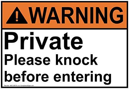 Wendana Warning Private Please Knock Before Entering Ansi Safety Sign ...
