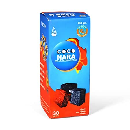 Buy Coco Nara Premium Coconut Coal for Hookah - 250g (30 Cubes) Pack of ...