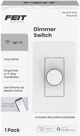 Feit Electric Smart WiFi Rotary Dimmer Switch, Neutral Wire Required ...