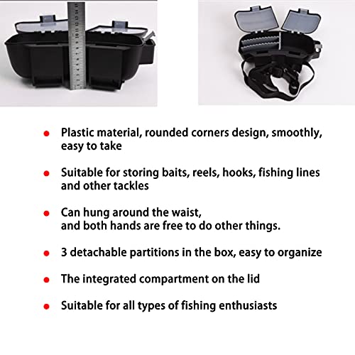 JUMZ Bait Carrier, Fishing Waist Box Plastic with Detachable Partition ...