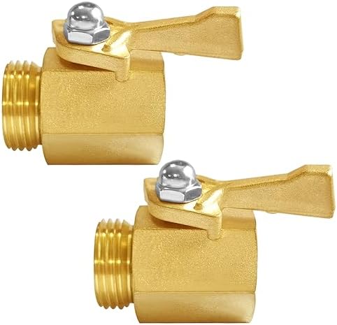 Amazon.com : Uenede 2PCS Brass Heavy Duty Garden Hose Shut Off Valve 3/ ...