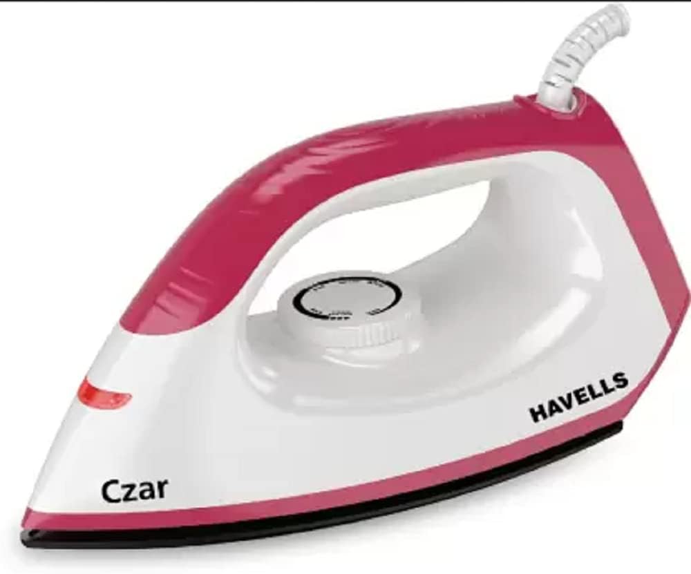 Havells Czar Dry Iron 1000 Watt 1000 W Dry Iron (Ruby And White ...