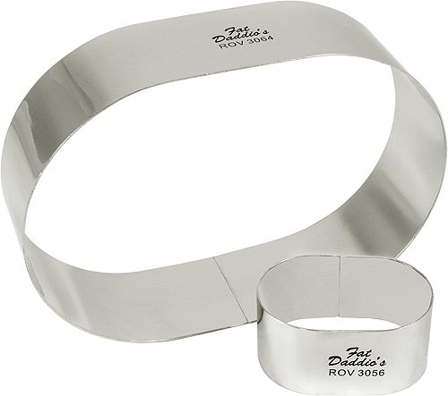 Fat Daddio's Oval Pastry Ring Stainless Steel 18-Gauge Pastry Ring, 3 ...