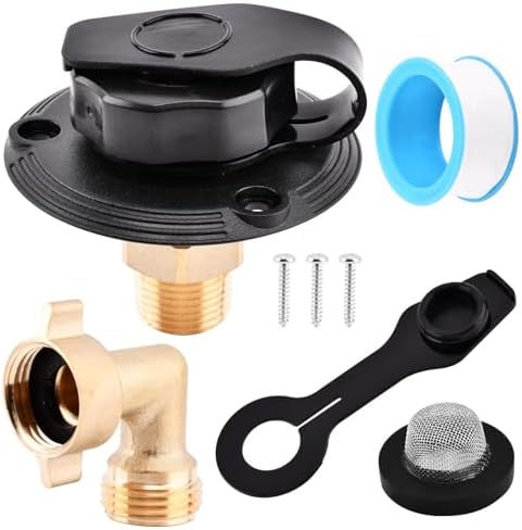 Amazon.com: Rv Water Inlet with Check Valve,3/4 Nh Female To 1/2 Npt ...