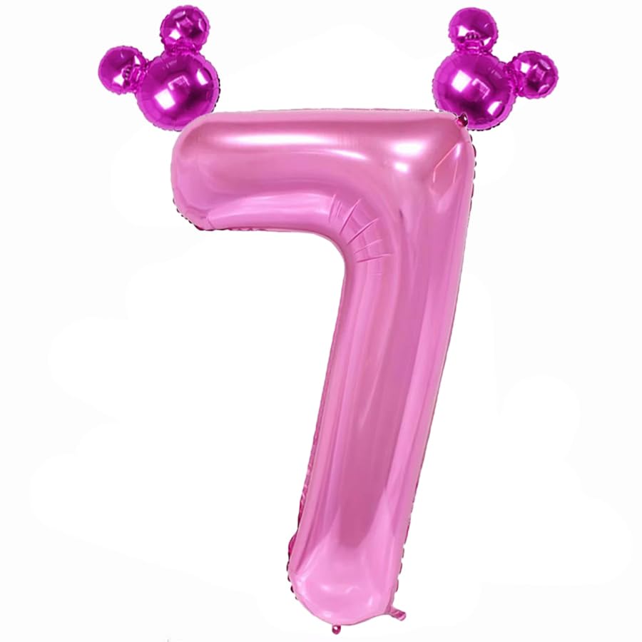 Buy 40 inch Pink Number 7 Balloon Minnie Mouse Head Balloon, Minnie ...
