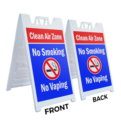 A-Frame Sidewalk Clean Air Zone No Smoking No Vaping 24″ x 36″ Double ...