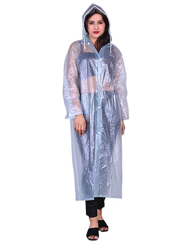 Dressify® Beautiful Self Print Women/Ladies/Girl's Raincoat with Side ...