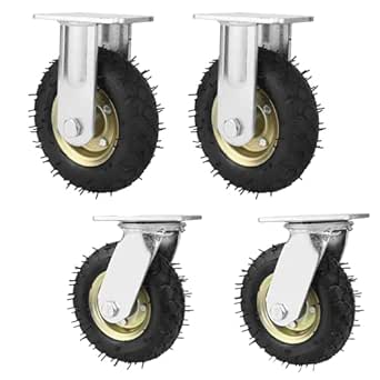 Heavy Duty Industrial Caster,2 Fixed Casters + 2 Swivel Casters,6inch ...