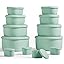 Amazon.com: ISSEVE 12Pcs/Set Nesting Silicone Food Storage Containers ...