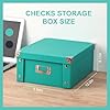 Amazon.com: 2 Pcs 12"x10"x5" Checks Storage Box with Lid Document Boxes ...