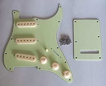 Amazon.com: Strat SSS Pickguard Set Mint Green W/Aged White Pickup ...