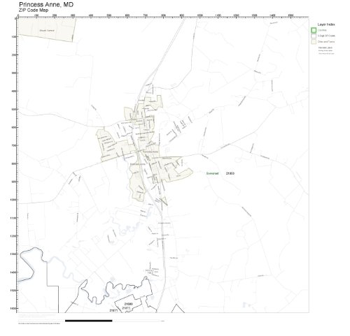 ZIP Code Wall Map of Princess Anne, MD ZIP Code Map Not Laminated ...