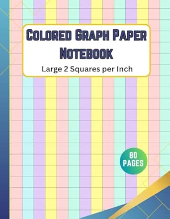 Colored Graph Paper Notebook: Large 2 Squares Per Inch Grid for Kids ...