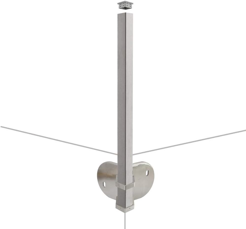 Stainless Steel 316 Grade Side Mount Glass Railing Post 42", Corner ...