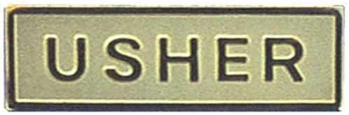 Amazon.com: Usher Badge Pin Back Gold : Clothing, Shoes & Jewelry