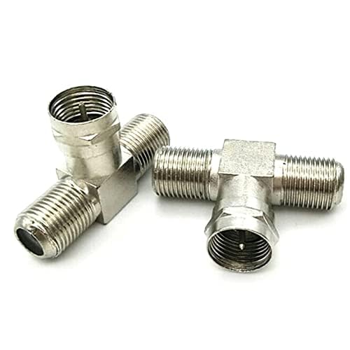 QBM F-Type RG6 Male to 2 Female 3-Way Coax Cable Splitter Adapter F ...