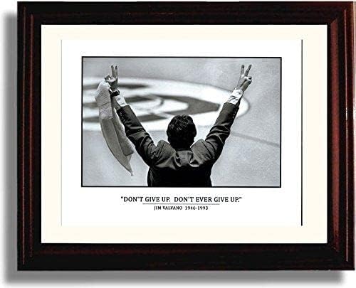 Amazon.com: Jim Valvano Don't Ever Give Up Print - NC State - Framed ...