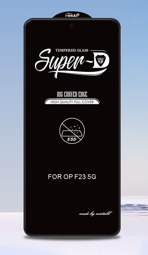 6D Tempered Glass for Oppo F23 5G (Black) 6.72 inch Gorilla Glass Edge ...