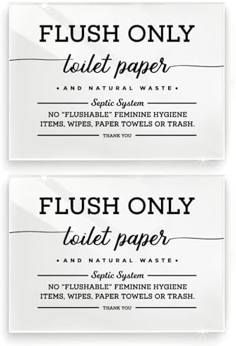 Amazon.com: 5x7 Inch Flush Only Toilet Paper & Natural Waste Designer ...