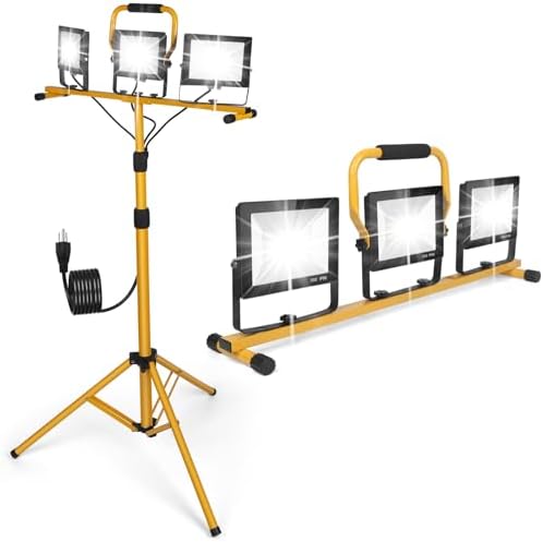 22000 Lumen Work Lights with Stand, 2 Adjustable Head LED Work Light ...