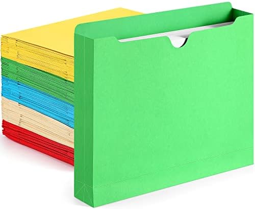 Amazon.com : Ctosree 100 Pack File Folders Jacket 2 Inch Expanding File ...