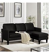 Amazon.com: TOBYUL L-Shaped Couch with Reversible Chaise，Convertible ...