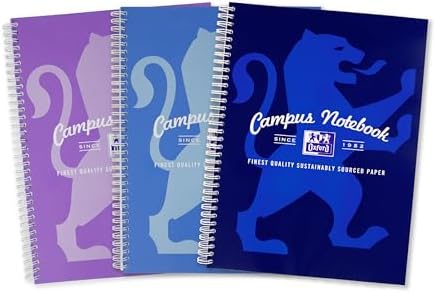 Oxford Campus, A4 Notebook, Wirebound, 140 Page, Assorted Colours Pack ...