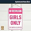 Amazon.com: N A Girls Bedroom Sign - Funny No Trespassing Girls Only ...