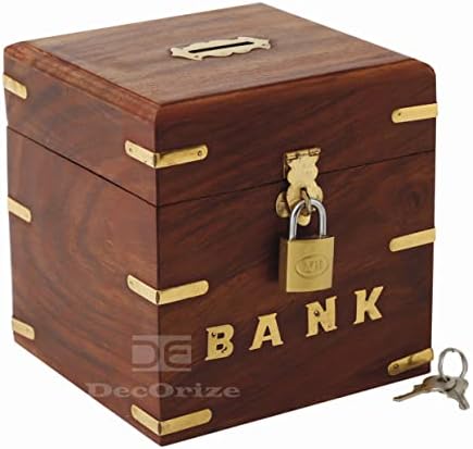 Craftland Wooden Money/Piggy Bank, Money Box, Coin Box with Carved ...