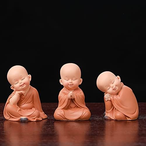 Amazon.com: Cute Little Buddha Monk Statue, Baby Monk Resin Statue ...