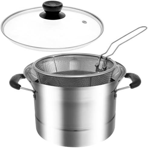 Deep Fryer Pot with Basket and Lid Stainless Steel Deep Fryer Pot for ...