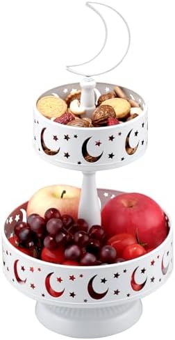 Amazon.com: Acostop Ramadan Serving Trays - 2 Tiered Metal Platters Eid ...