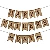 Amazon.com: Happy Father's Day Burlap Banner, Rustic Happy Father's Day ...