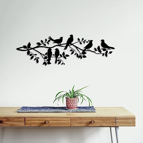 Herrlich Homes Birds on Branch | Tree Metal Wall Decor | Nature Metal ...