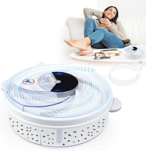 Electric Fly Catcher, Rotating Fly Trap Indoor, USB Household Fly ...