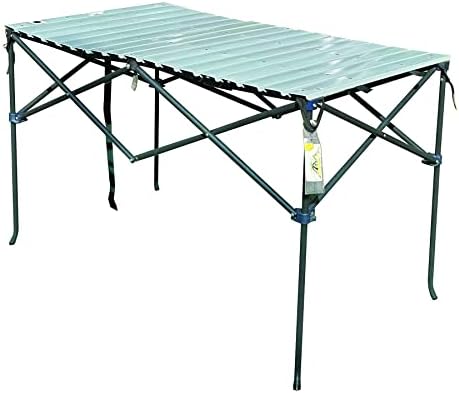 DHVAJA 4.5ft Large Metal Desktop, Camping/Picnic Folding Table with 2 ...