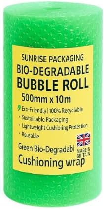 10M Long GREEN BIODEGRADABLE BUBBLE WRAP 500mm Wide - 100% ECO FRIENDLY ...
