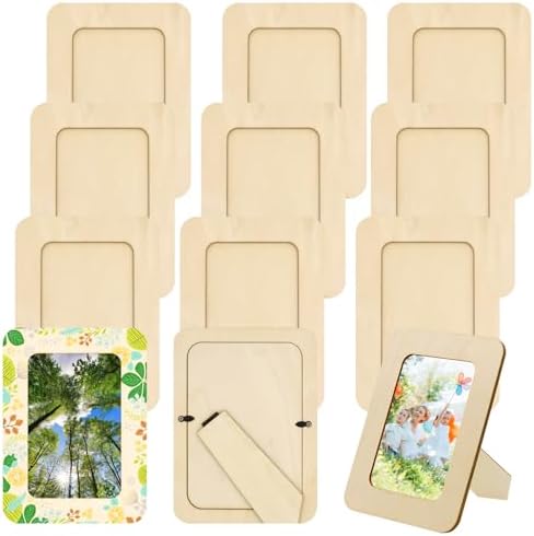 Amazon.com: VOKOY 20 Pack Wooden Picture Frames for Crafts, 4" x 6 ...