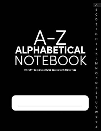 A-Z Alphabetical Notebook 8.5"x11" Large Size Ruled Journal with Index ...