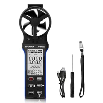 Amazon.com: INFURIDER Handheld Anemometer, Anti-dust CFM Meter With Touch Button, Rechargeable ...