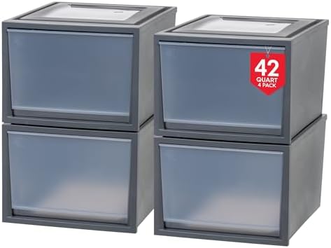 Amazon.com: IRIS USA 42 Qt. Plastic Drawer Storage Organizer Stacking ...