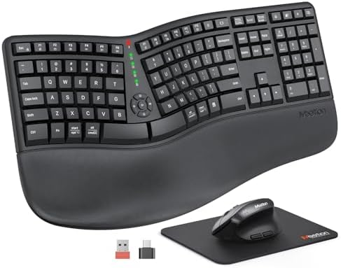 Amazon.com: Microsoft Ergonomic Desktop - Black - Wired, Comfortable ...