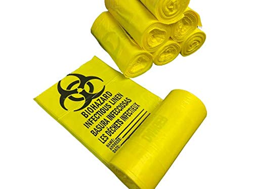 Medical Liners, Coreless Rolls, Yellow Infectious Linen Bags, 33" Width ...