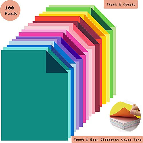 Snapklik.com : Livholic 100 Pack Heavy Colored Paper Cardstock Front ...
